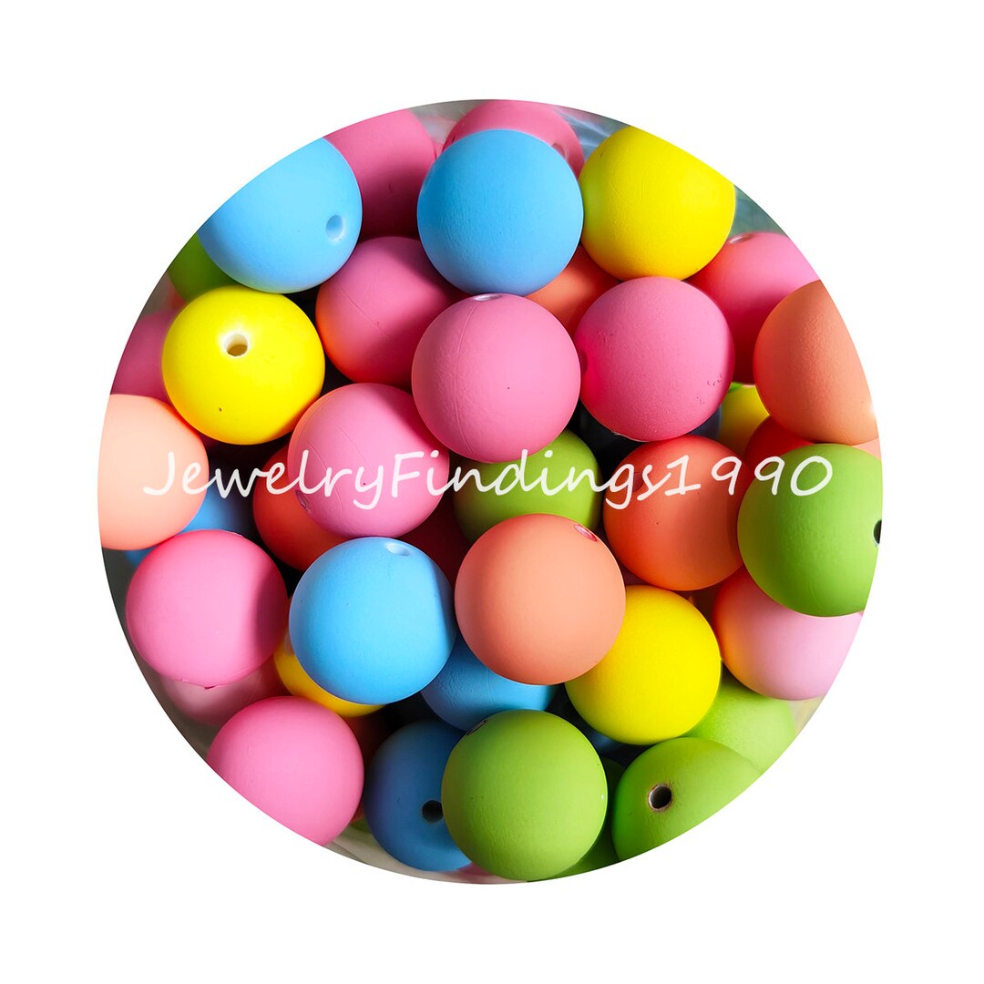 20mm Frosted Chunky Bubblegum Beads, Mixed Color Gumball Beads, Acrylic ...