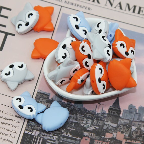 Silicone Fox Beads Bulk Silicone Beads Wholesale for DIY - Etsy
