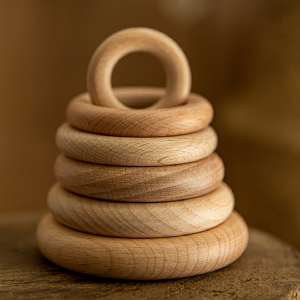 40-80mm Wooden Ring, Beech Wood Ring, Natural Unfinished Round Wooden ...
