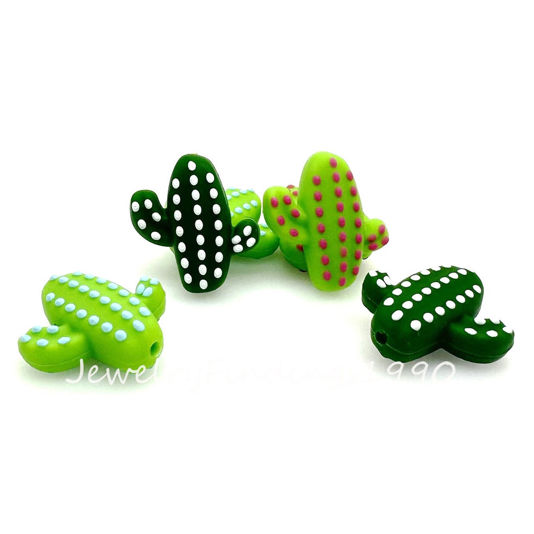 Cactus Silicone Beads, Cartoon Bead, Mini Silicone Cactus Beads, DIY ...