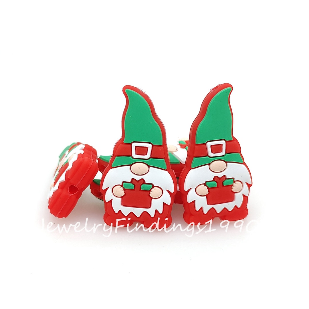 Christmas Gnome Focal Beads, Elf Gnome Silicone Beads, DIY Pen Beads - Etsy