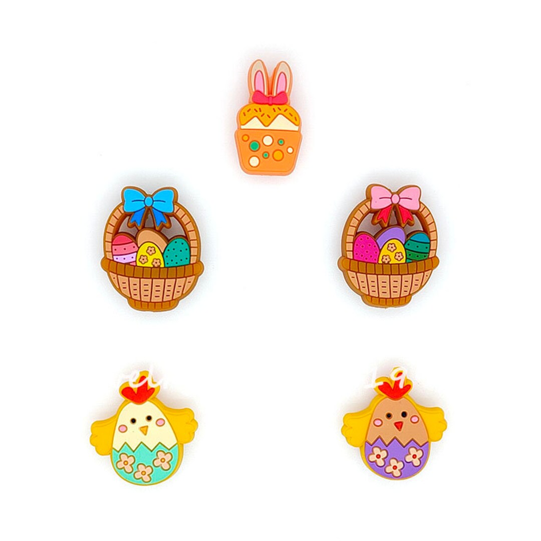 New Easter Focal Beads, Easter Eggs Bunny Chicken Basket Egg Silicone ...
