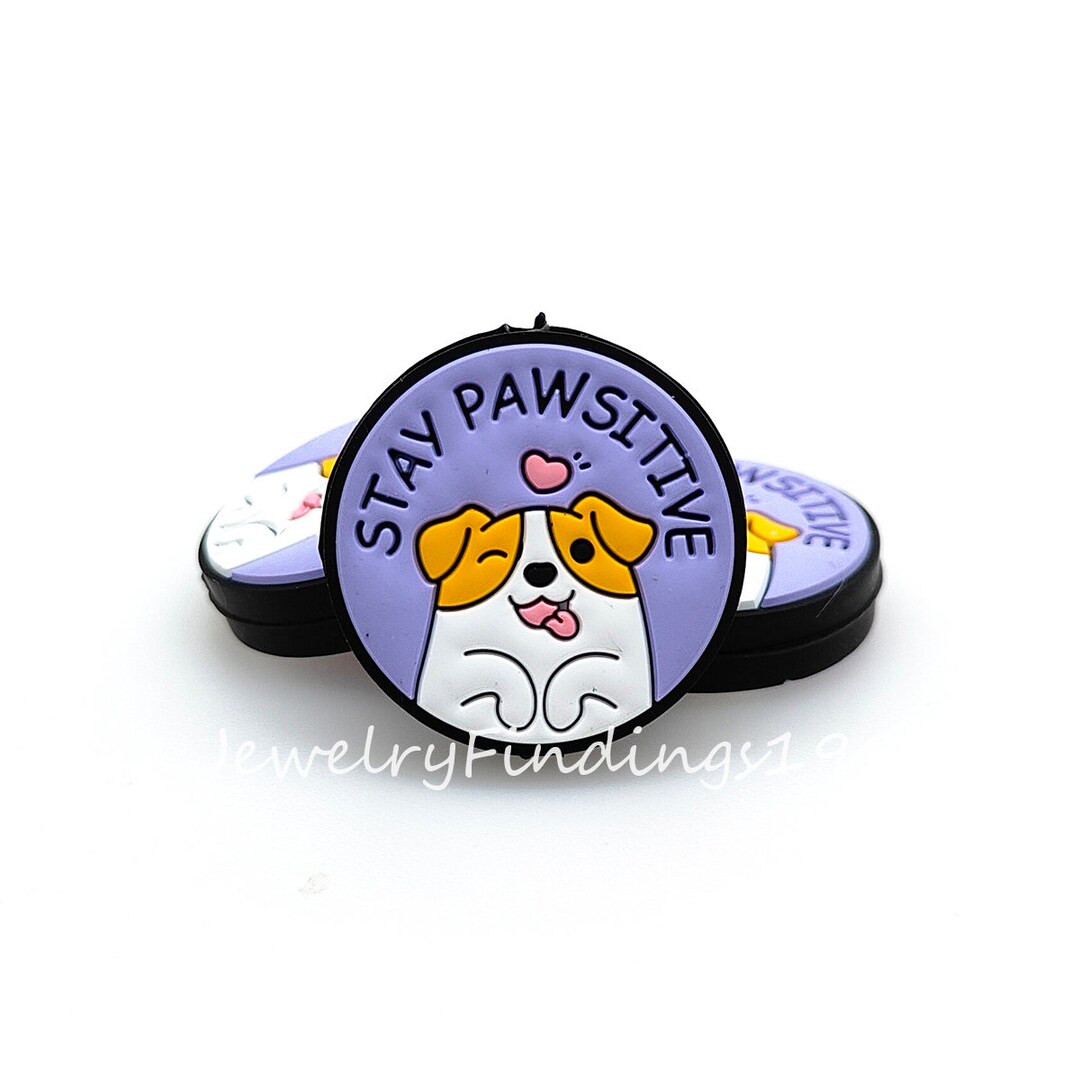 Stay Pawsitive Dog Focal Silicone Beads, Pet Beads - Etsy
