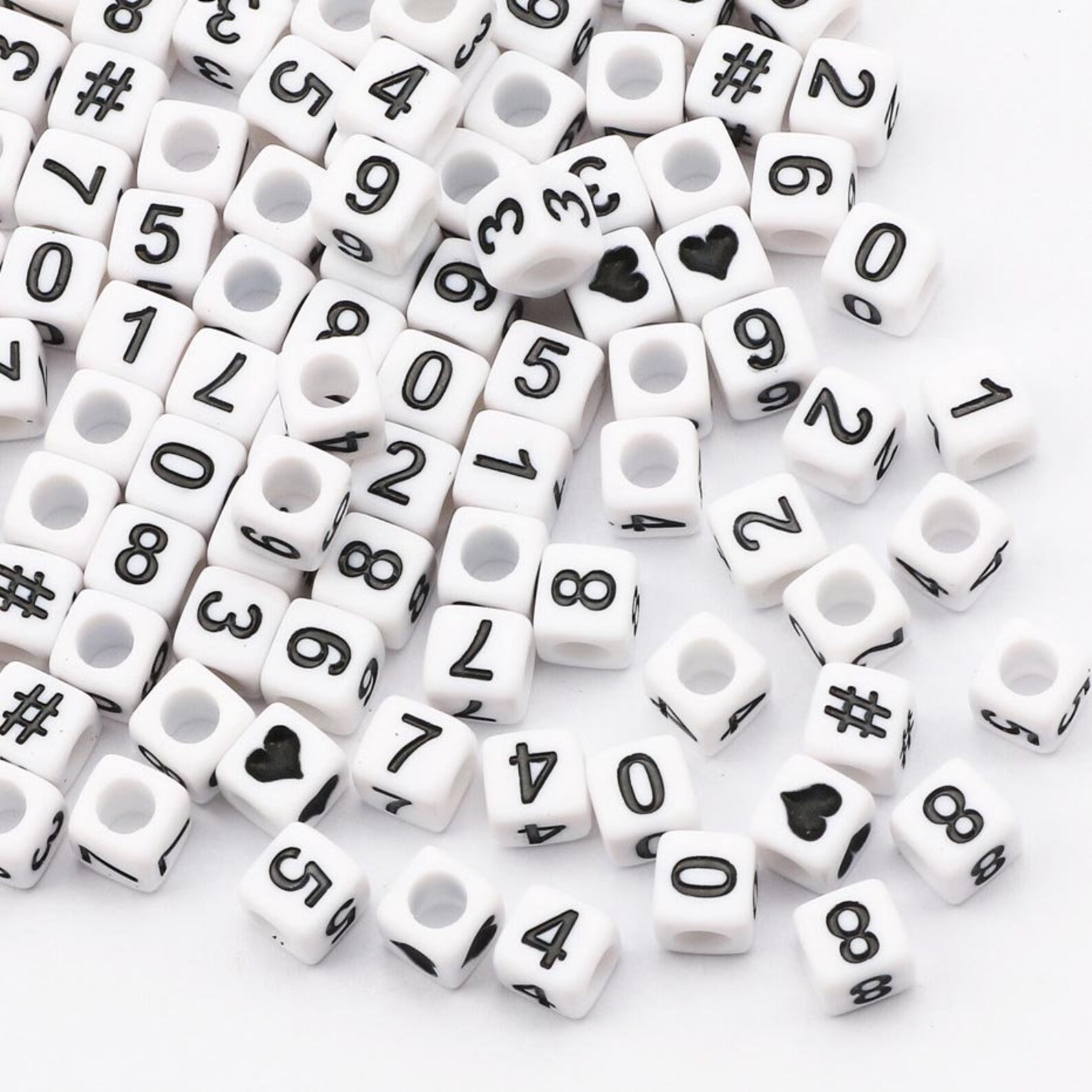 6MM Mix Number Acrylic Beads Square Beads Jewelry Making - Etsy