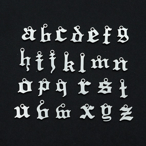 10pcs/lots Stainless Steel Old English A-Z Letter Lower Case | Etsy