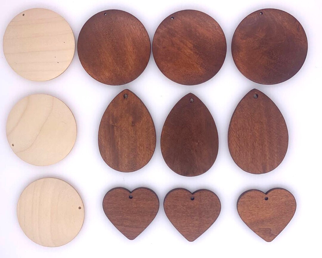 Wooden Tag Craft Circles, Blank Wood Round Disc, With Hole, Unfinished ...