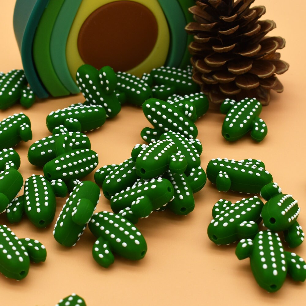 Cactus Silicone Beads Cartoon Bead Mini Silicone Cactus - Etsy