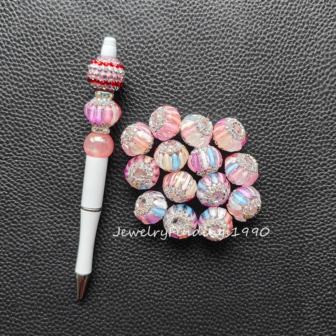 Fancy Beads for Pen,sparkle Rhinestones Beads,bling Beads,20mm Bubblegum Beads - Etsy