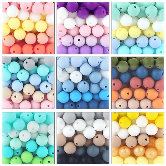Mixed Lot Silicone Beads Round Loose Beads 12/15mm Wholesale - Etsy
