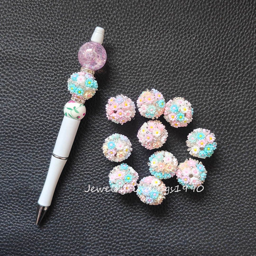 Spring Flower Beads, Fancy Floral Acrylic Beads ,20mm Round Flower ...