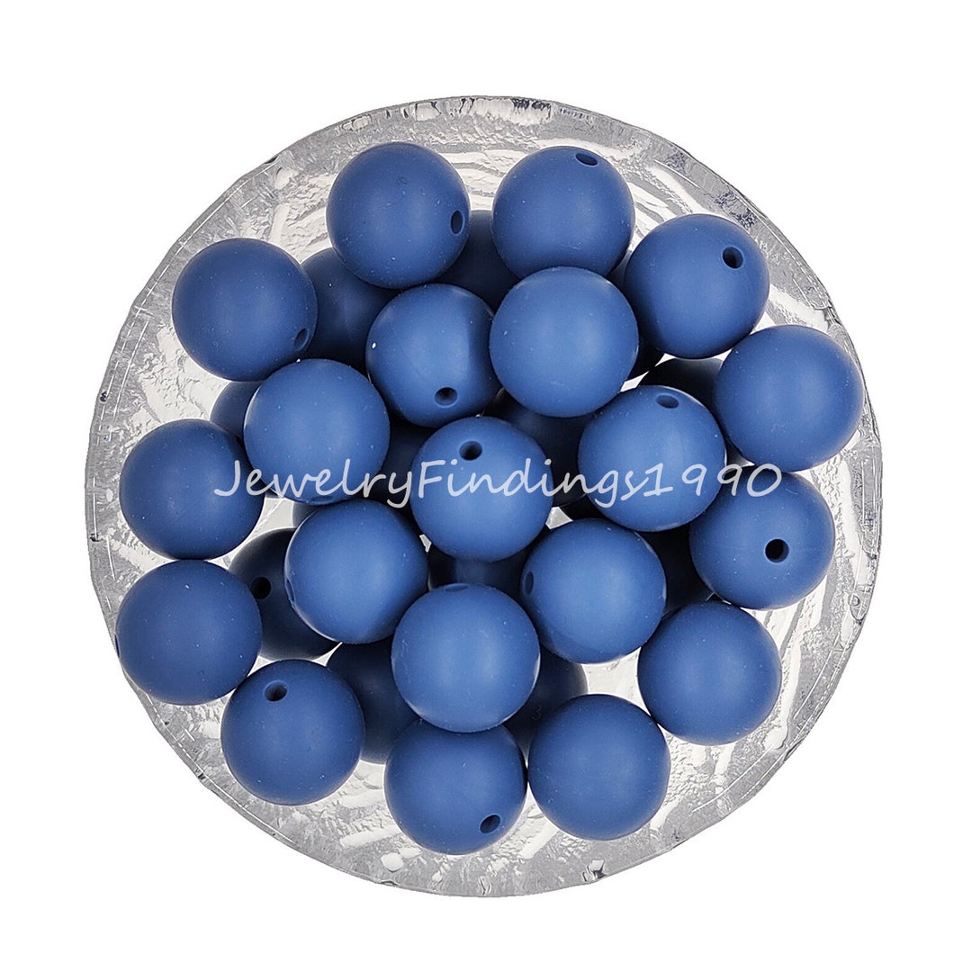 Dark Blue Silicone Beads,silicone Beads Bulk for Necklaces,12/15mm Soft ...