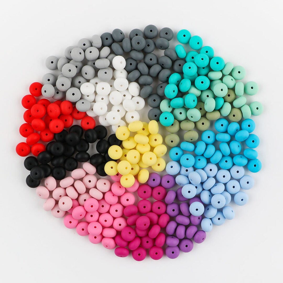 Mixed Color Abacus Beads, Saucer Silicone Beads, Abacus Shape Beads ...