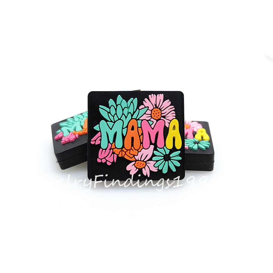 Mama Beads, Focal MAMA Flower Silicone Beads - Etsy
