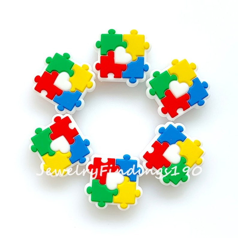 1 50PCS Bulk Silicone Beads Autism Awareness Focal Beads - Etsy