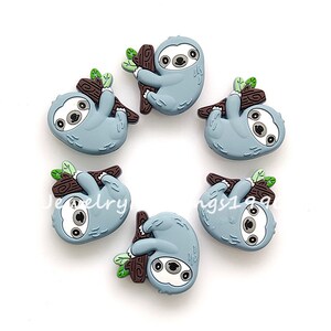 Silicone Sloth Beads, 34*34mm, 1-50pcs Silicone Beads ,focal Beads ...