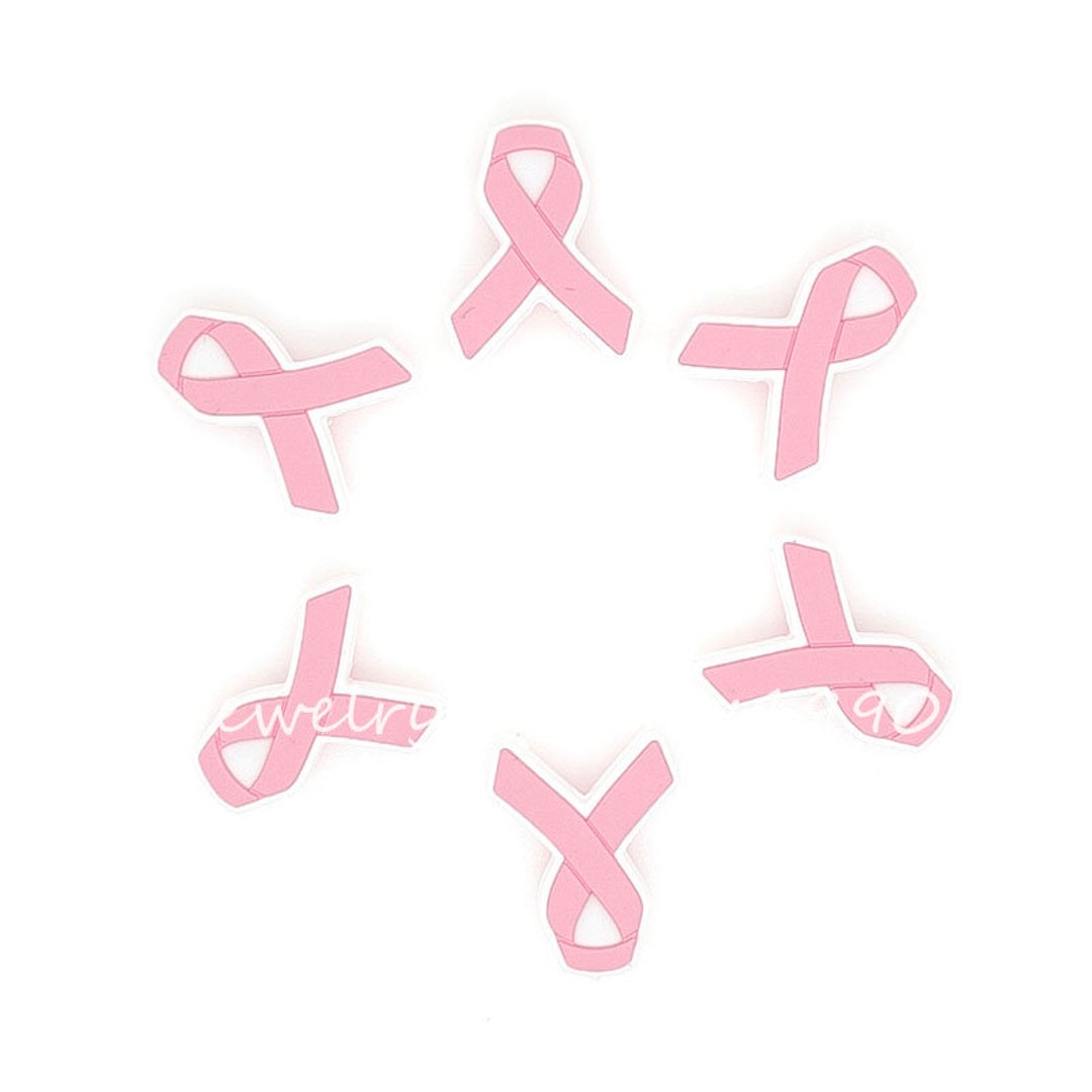 Bulk Silicone Beads, Breast Cancer Awareness Ribbon Silicone Beads DIY ...