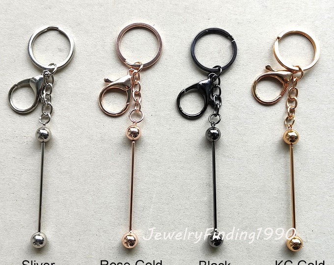 5-100pcs Metal Beadable Keychain Bar-blank - Etsy