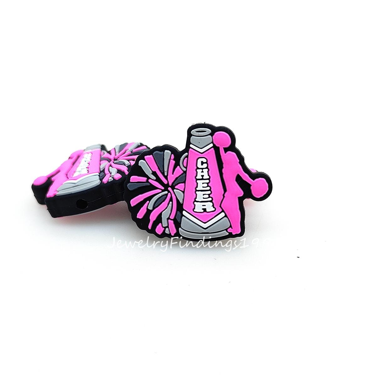 Cheer Focal Beaads,silicone Beads Bulk,badge Reel Beads,pen Beads - Etsy