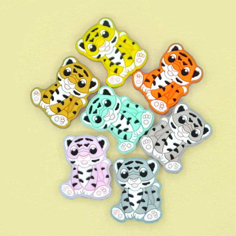 Animal Shape Beads Tiger Silicone Beads Bulk Silicone Beads - Etsy