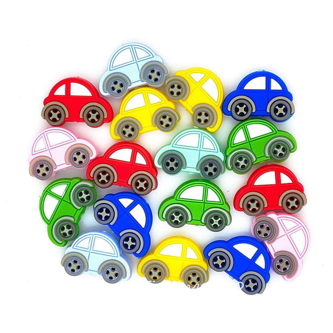 Mixed Color Mini Car Silicone Beads, Shaped Beads, Jewelry Accessories ...