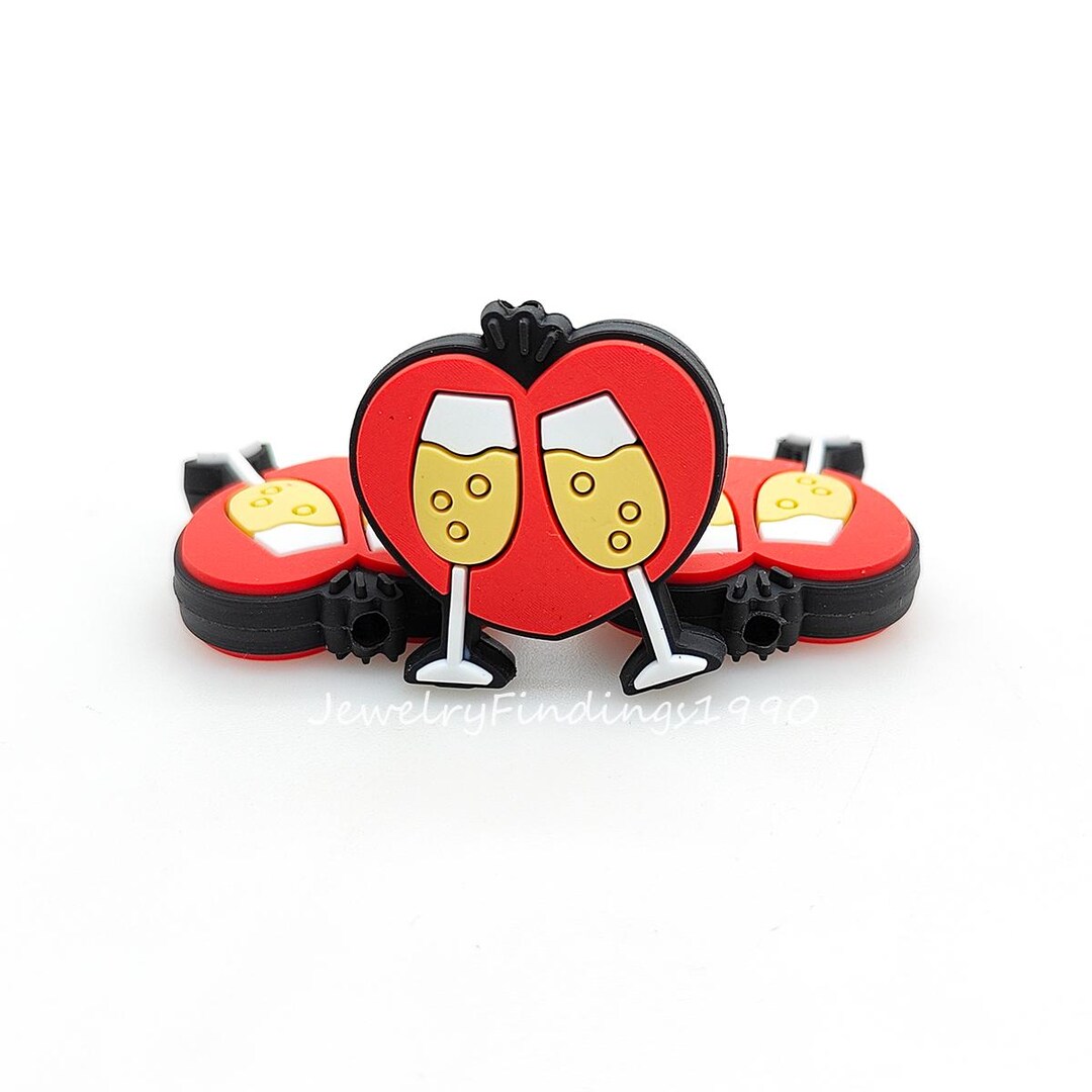 Heart Wine Cup Focal Beads,valentine's Day Beads for Pen,jewellery ...