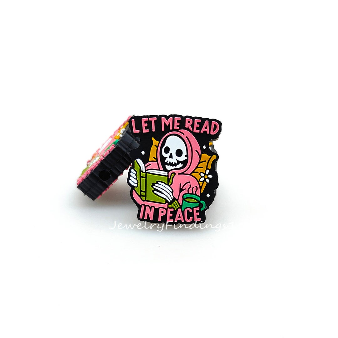 Skeleton Reading Book Silicone Beads,skeleton Focal Beads,halloween ...