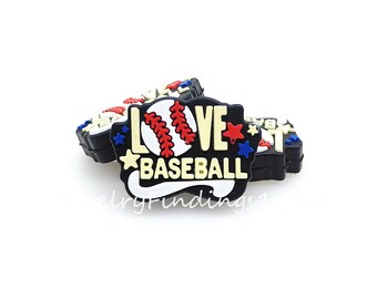 Love Baseball Focal Silicone Beads, Baseball Beads - Etsy