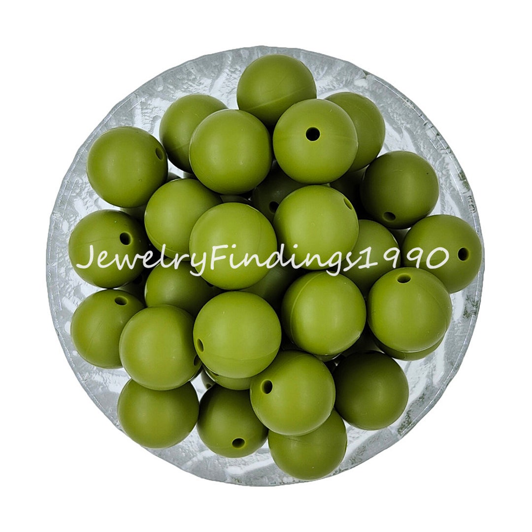 Army Green Silicone Beads, Soft Silicone Beads, 10 - 100pcs Wholesale ...