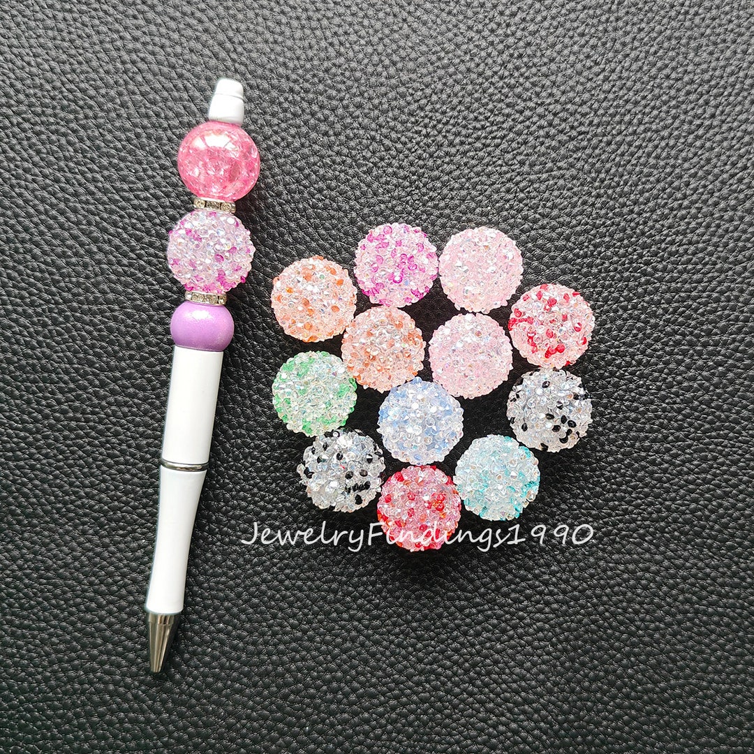 20mm Bling Sugar Beads,chunky Rhinestone Bubblegum Beads,fancy Focal ...