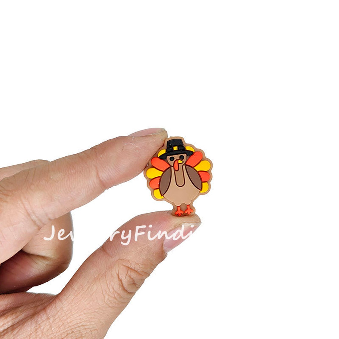 1-50pcs Silicone Thanksgiving Day Turkey Focal Beads 24*27mm, Turkey ...