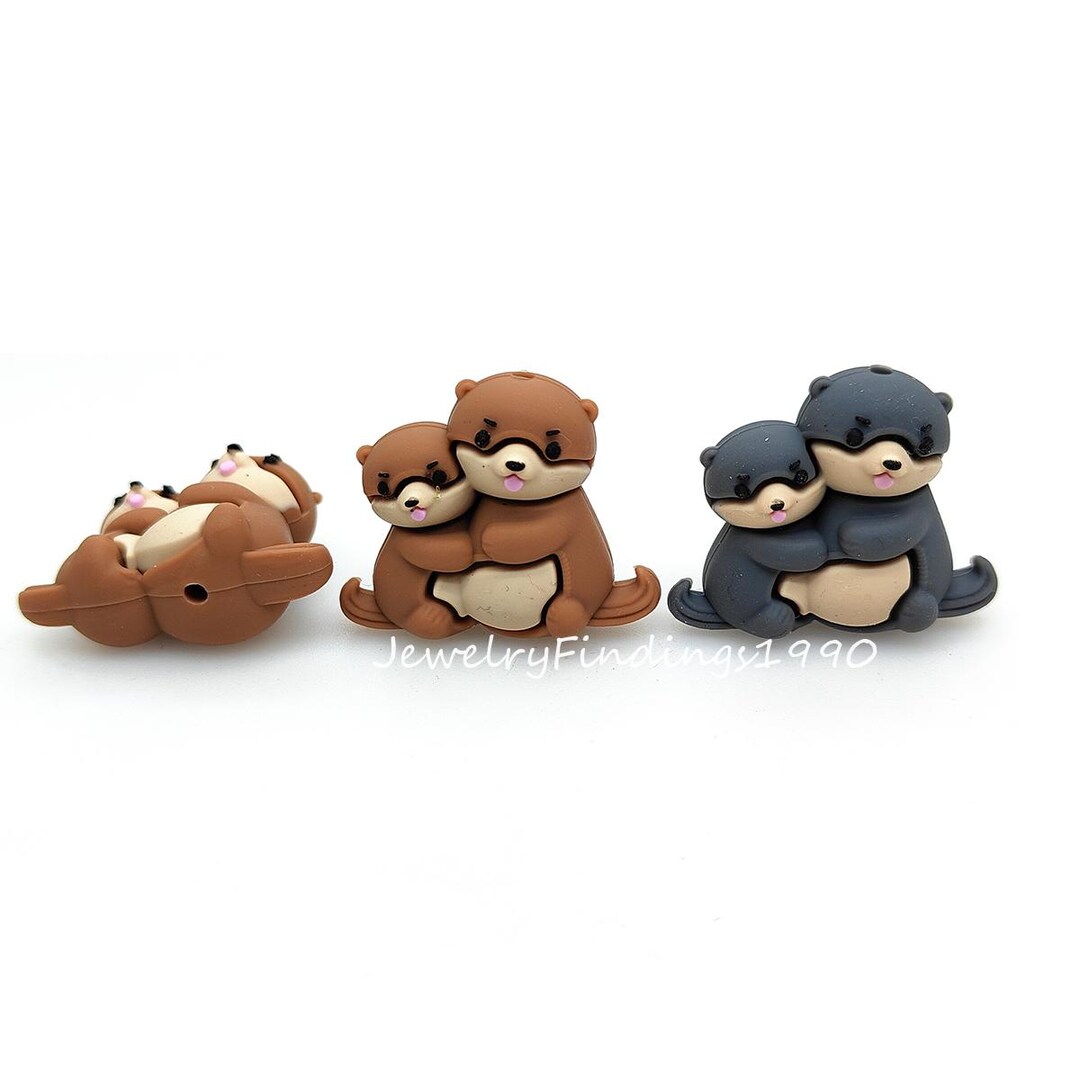 3D Otter Focal Beads,otter Silicone Beads,bulk Beads,pen Beads,keychain ...