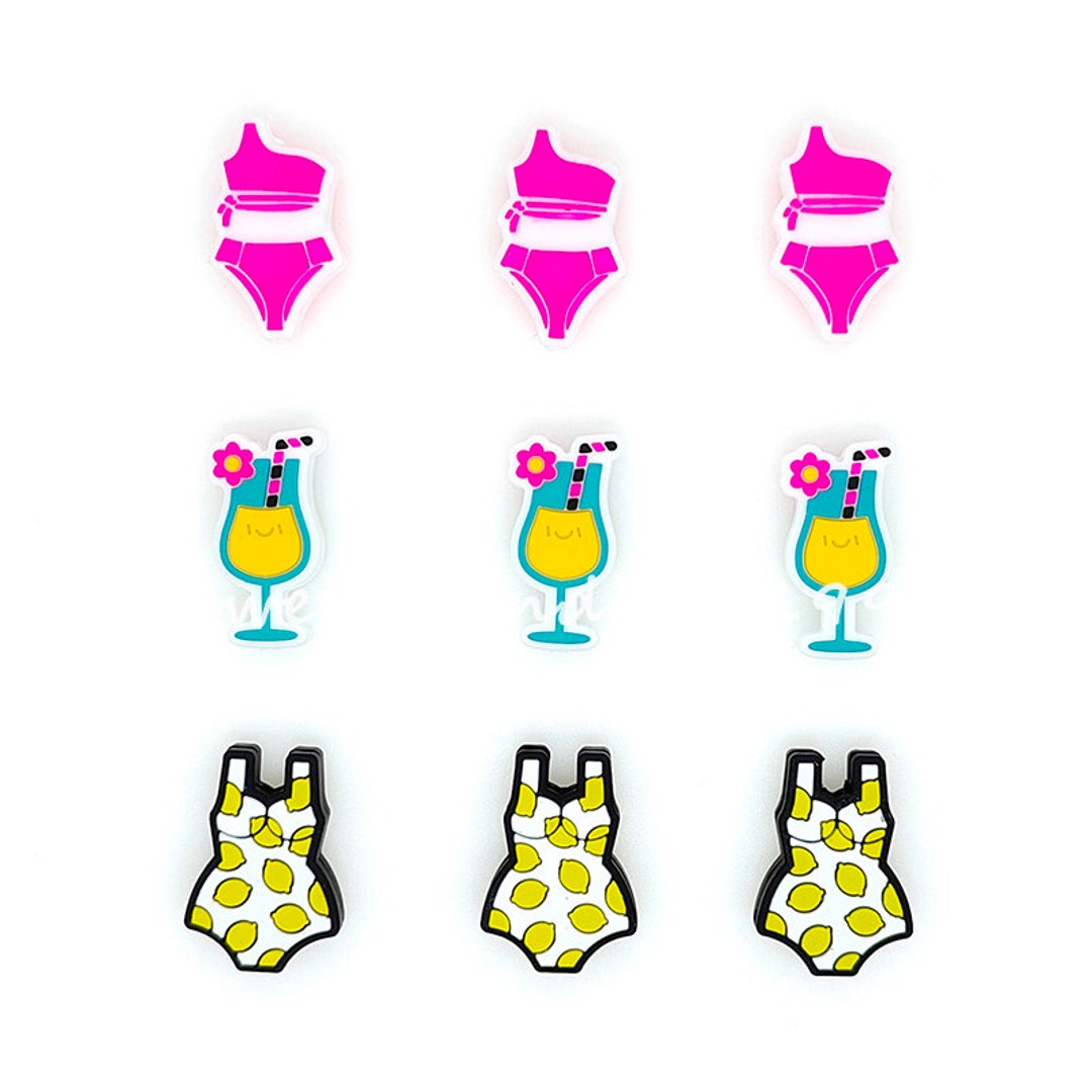 Beach Bikini Focal Beads, 5-50pcs Silicone Beads, Loose Summer Charm ...