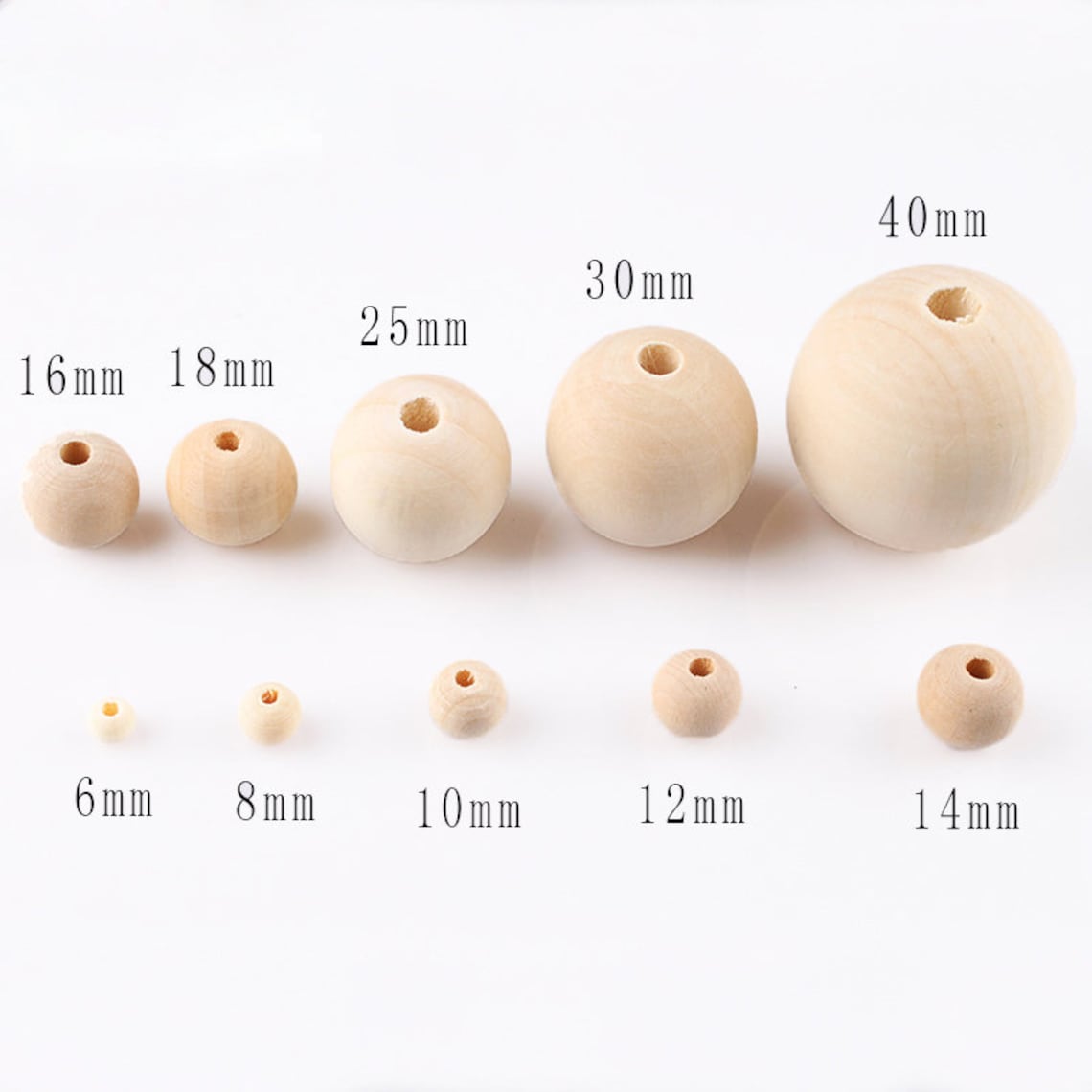 12mm 14mm 16mm 20mm 25mm 30mm Natural Wooden Beads Round - Etsy