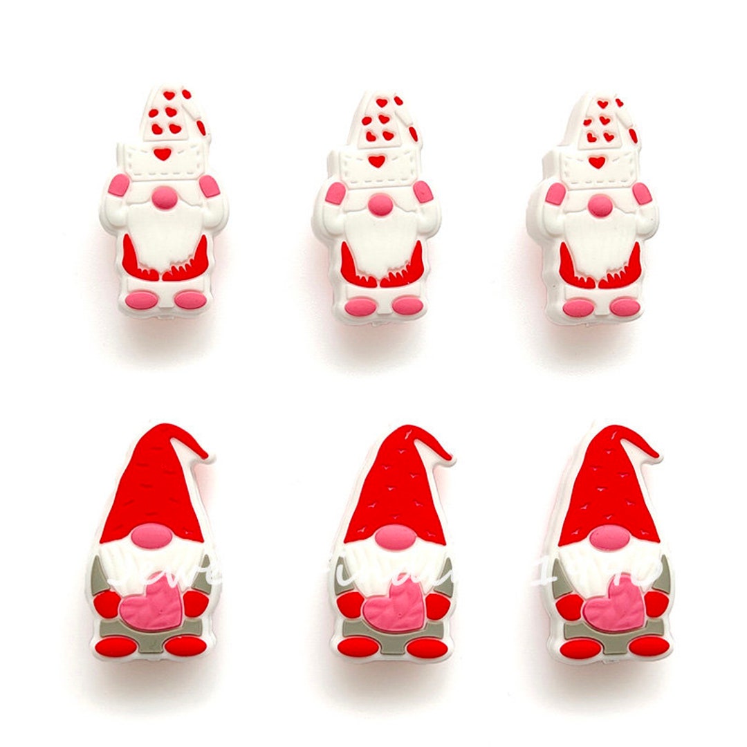 Valentines Day Gnome Silicone Beads, Elf Beads, Gnomes Gonk Beads ...