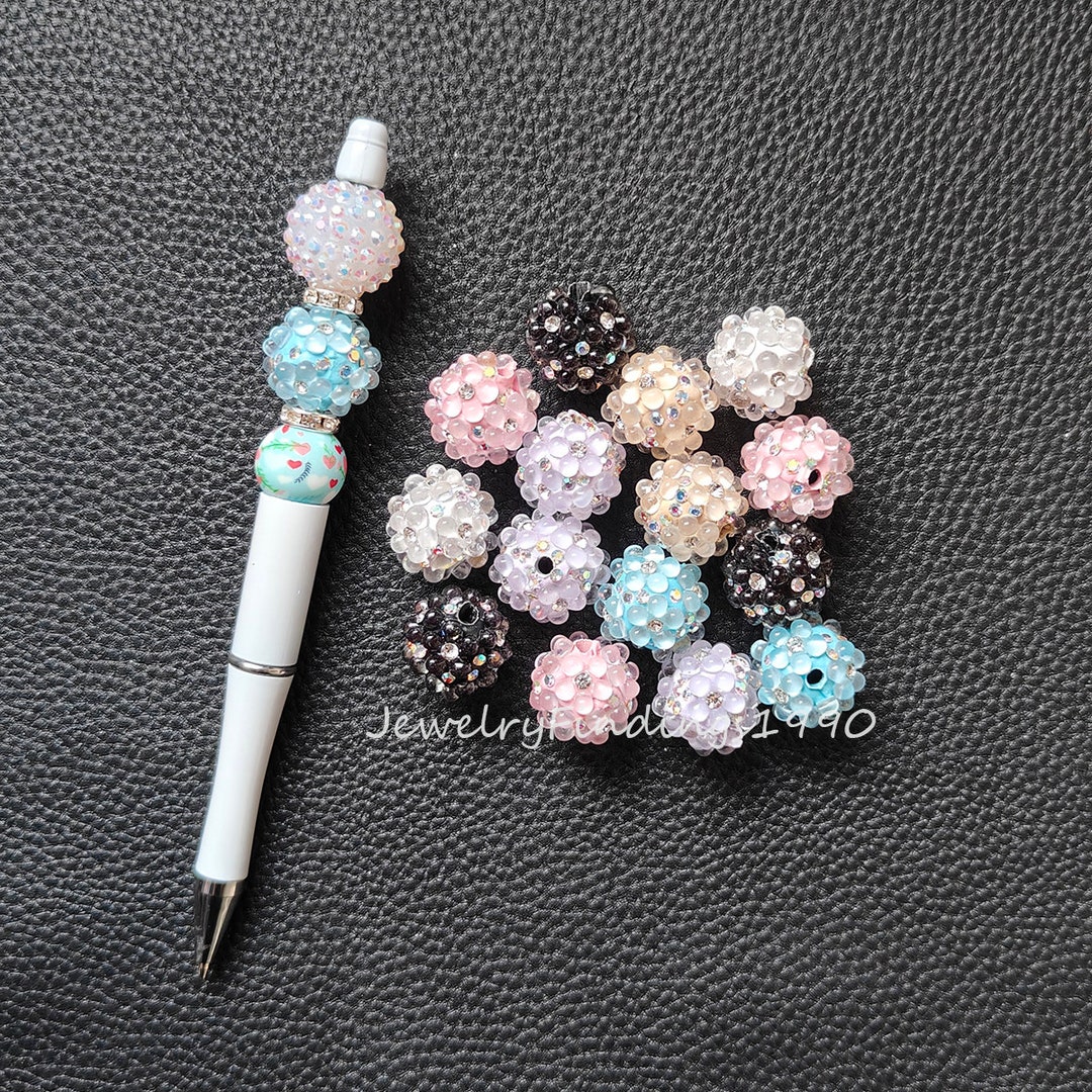 Sparkle Bling Beads,flower Beads,fancy Beads for Pen,chunky Rhinestones Bubblegum Beads - Etsy
