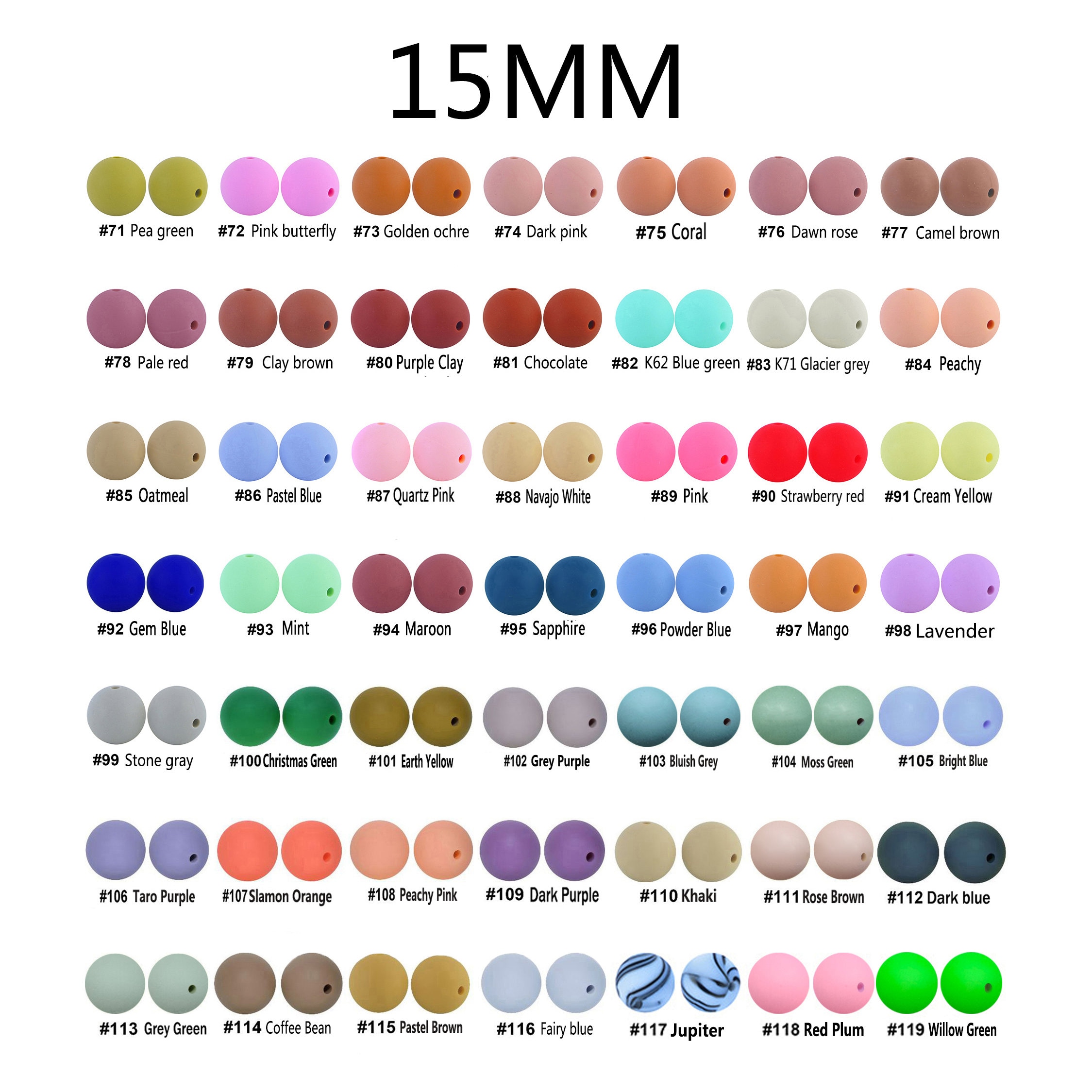 Bulk 15mm Silicone Beads 10 100PCS Round Silicone Beads - Etsy