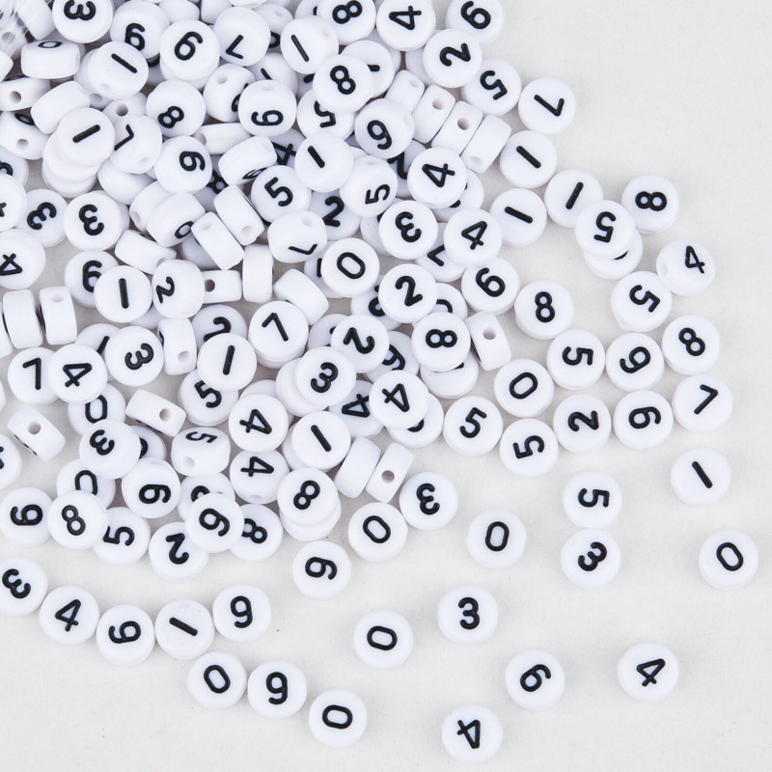 White Number Beads Acrylic White Number Beads Plastic Mix - Etsy