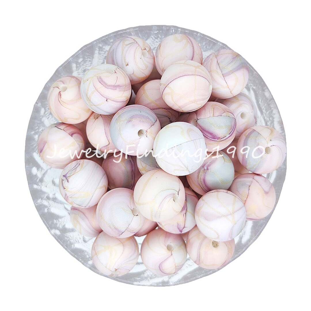 Meridian Print Silicone Bead, Bulk Silicone Bead, 12/15mm Round Loose ...