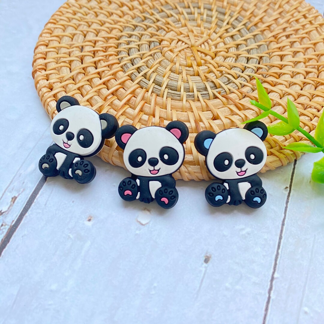 Panda Shaped Silicone Beads, Mini Cartoon Beads, Silicone Loose Beads ...