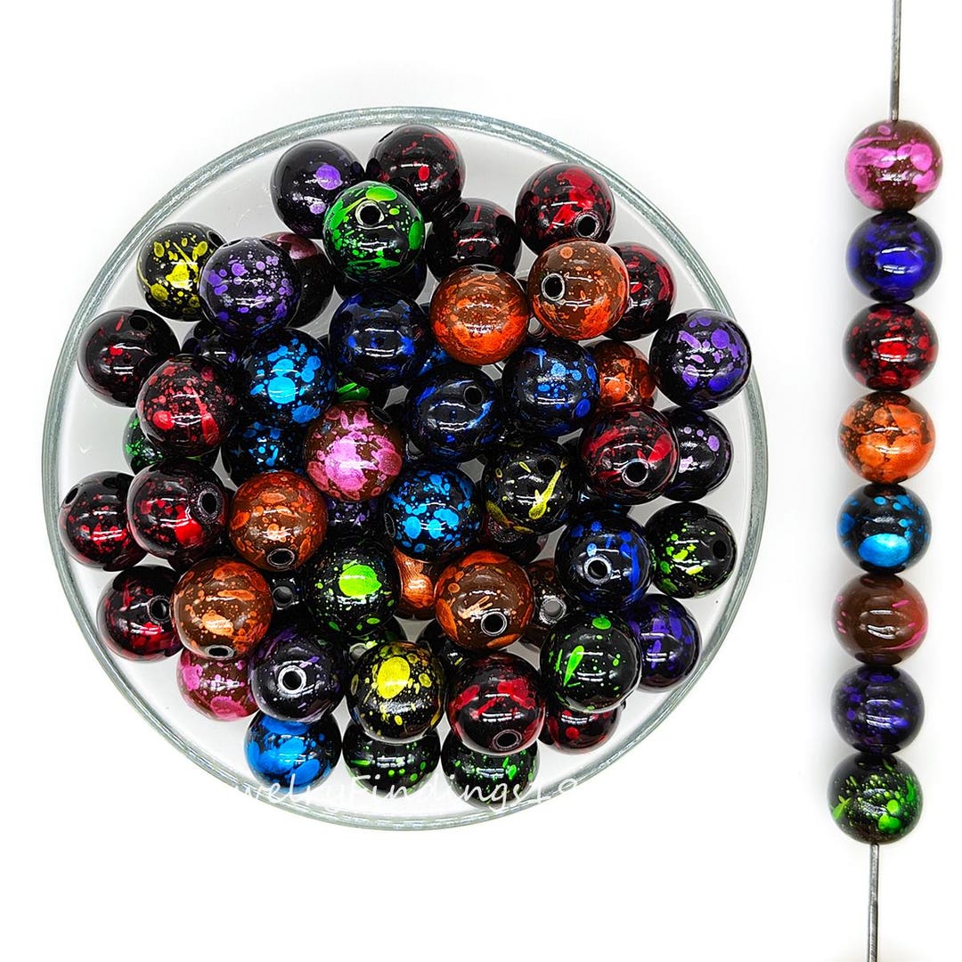 16mm Splash Acrylic Beads Mix,chunky Bubblegum Beads,pen Bead - Etsy