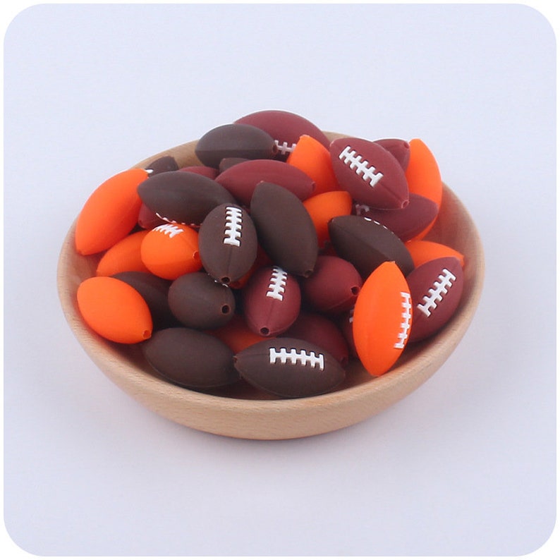 3 Color American Football Bead Football Silicone Bead Beads - Etsy