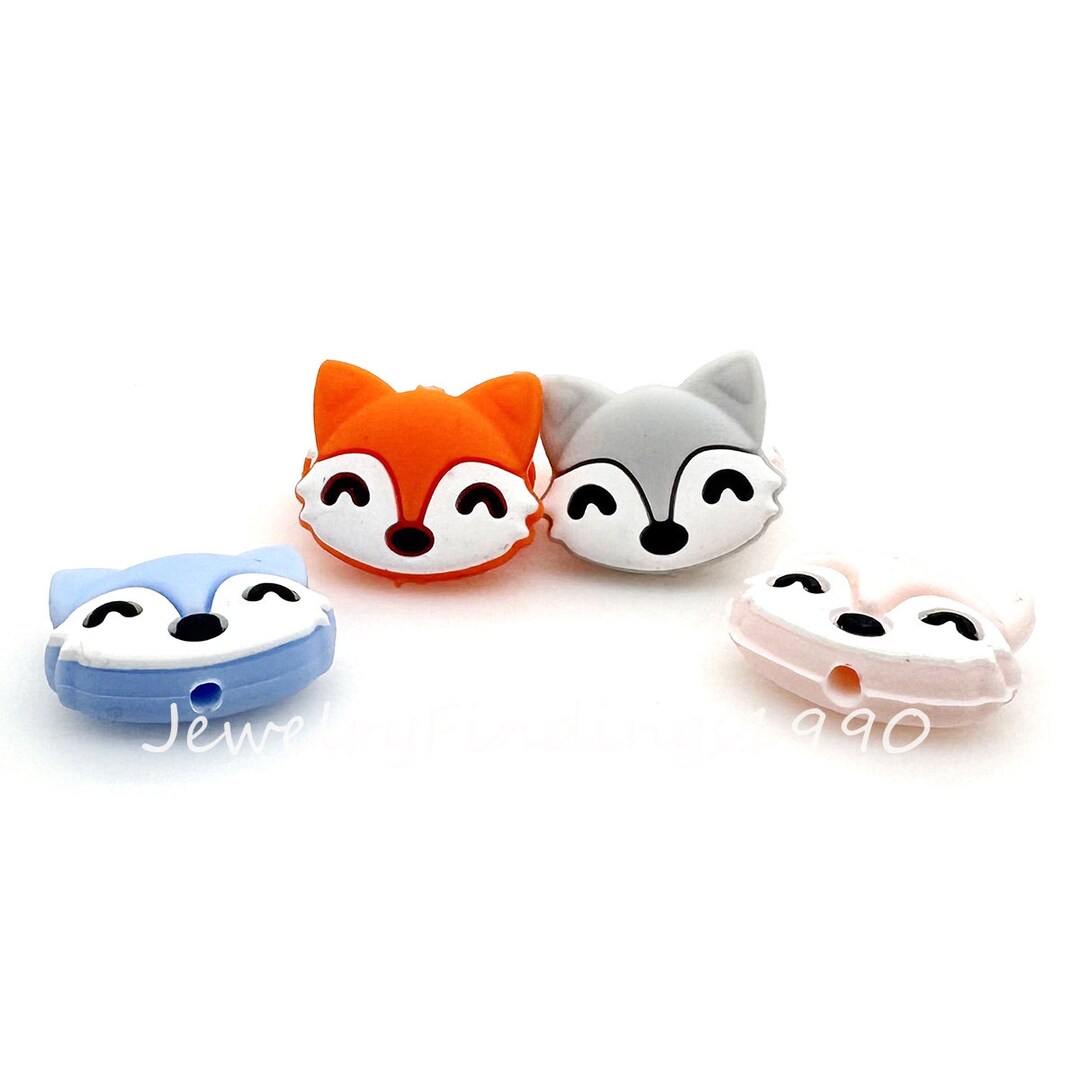 Silicone Fox Beads, Bulk Silicone Beads Wholesale, for DIY Charm ...