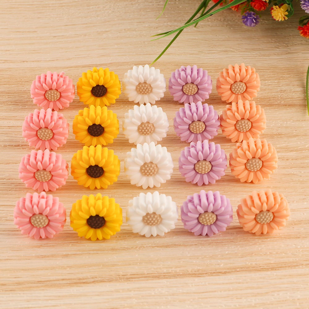 20/30mm Mini Daisy Silicone Beads Sunflower Silicone Loose - Etsy