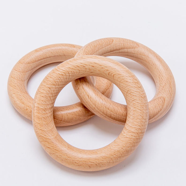 40-80mm Wooden Ring, Beech Wood Ring, Natural Unfinished Round Wooden ...