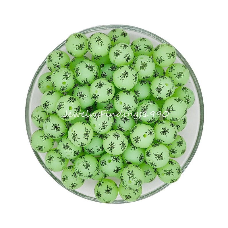 15mm Silicone Beads,round Beads,print Beads,loose Beads,charm Jewelry ...