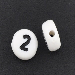 White Number Beads, Acrylic White Number Beads, Plastic Mix Number ...