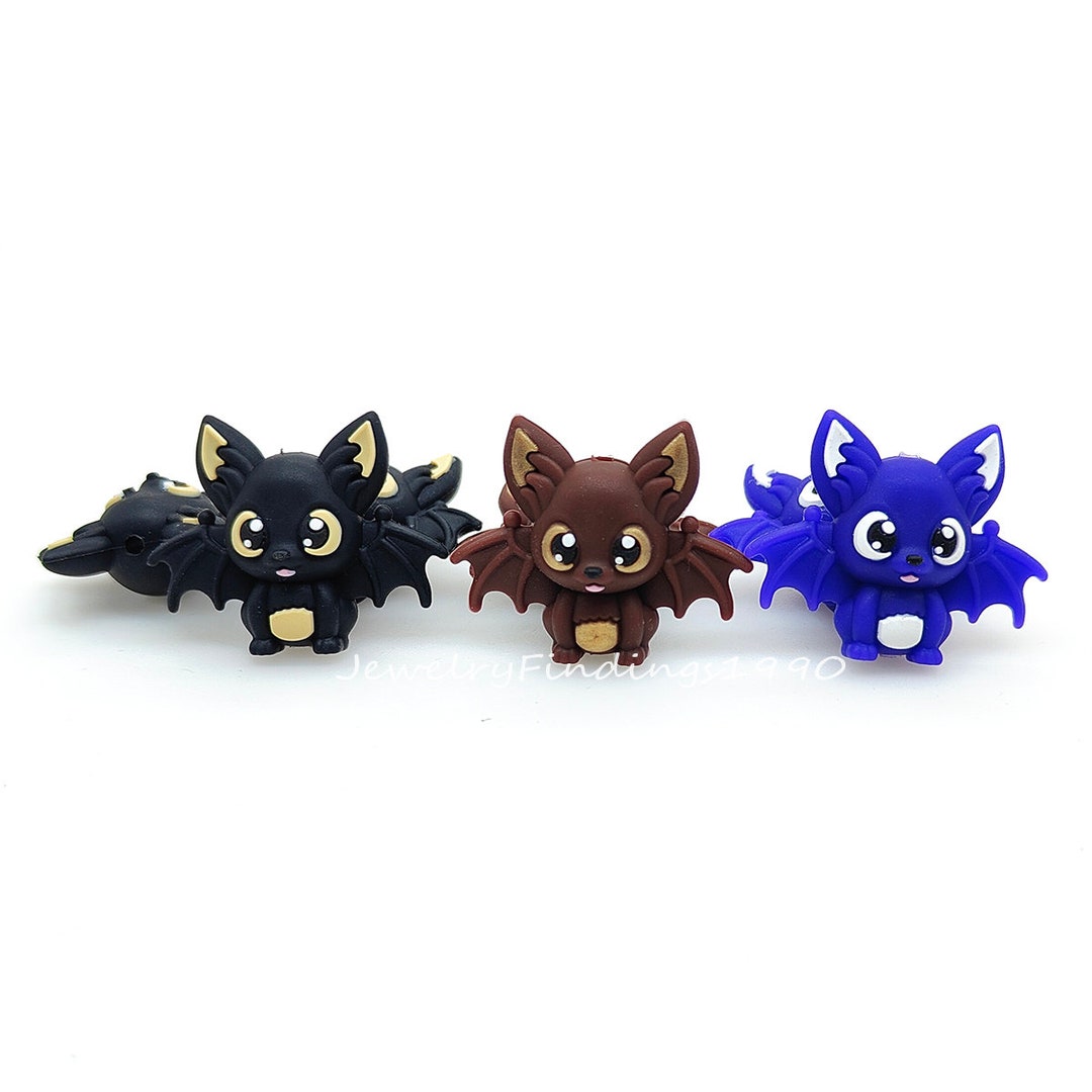 3D Halloween Bat Silicone Beads,spooky Bat Focal Beads,bulk Silicone ...