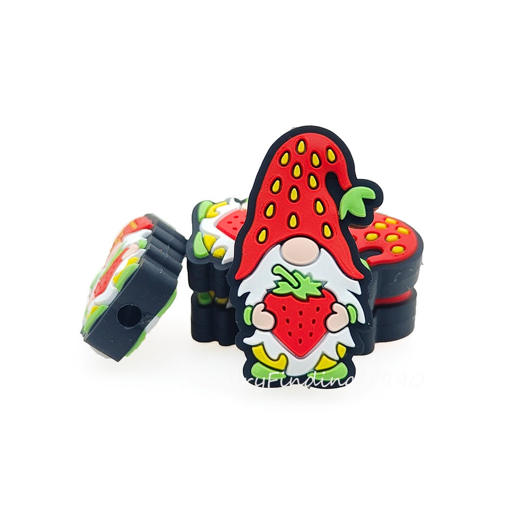 Strawberry Gnome Focal Beads,gnome Silicone Beads,focal Beads for Pen ...