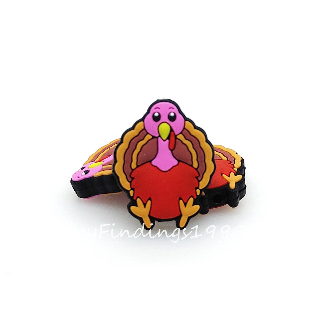Thanksgiving Turkey Silicone Beads, Turkey Focal Silicone Beads - Etsy