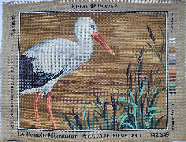Migrating Bird and Bullrushes Tapestry Kit, Needlepoint Kit, Royal ...